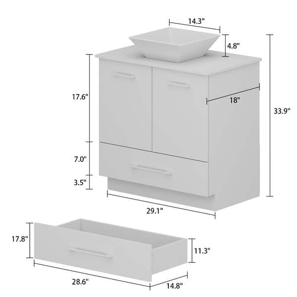 Timechee 29" Single Bathroom Vanity Set - Bed Bath & Beyond - 36627935