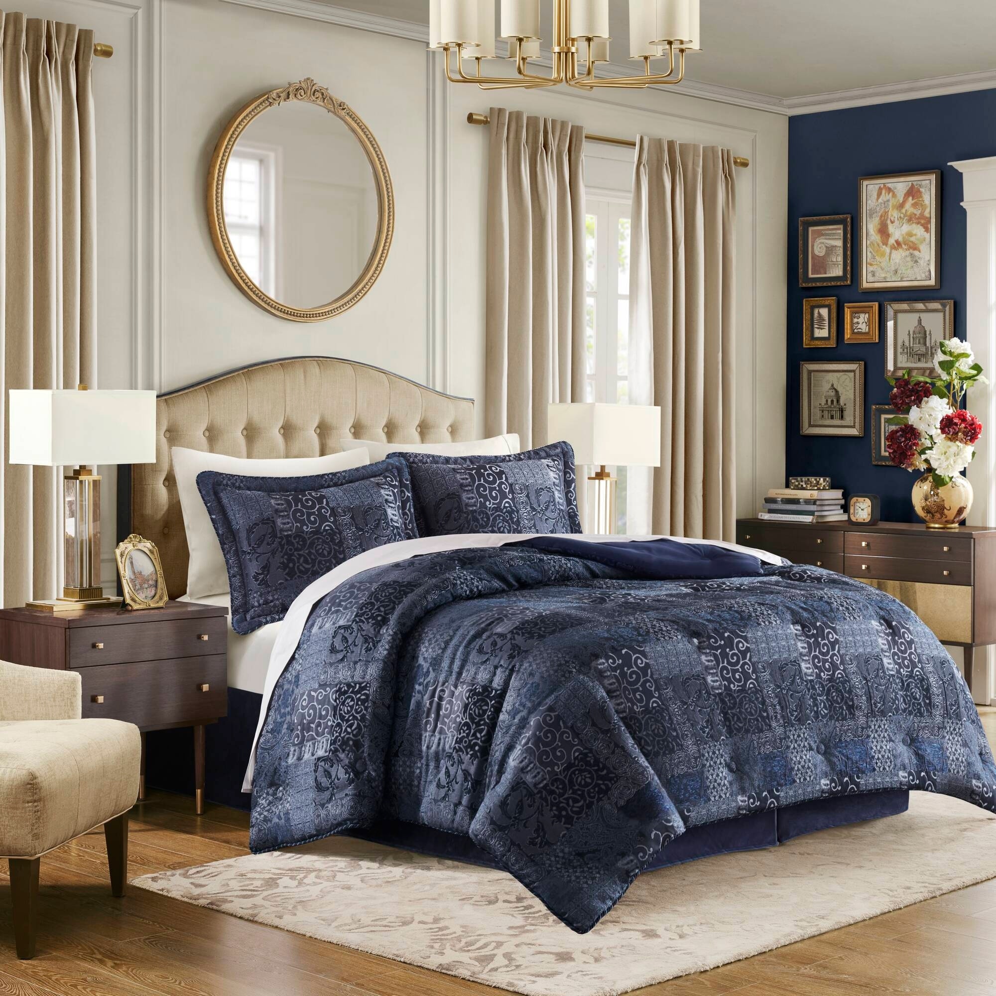 navy blue bedding set