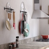 Wallniture Cucina Kitchen Utensil Holder with 20 S Hooks, Pot Racks ...