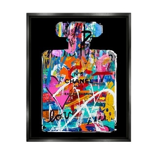 Stupell Modern Graffiti Perfume Framed Floater Canvas Wall Art Design ...