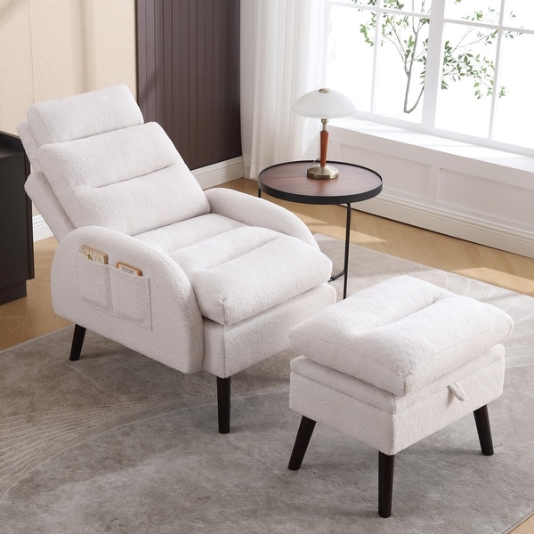 HOMYKA Accent Lounge Chair with Adjustable Backrest Storage Ottoman On Sale Bed Bath Beyond 39990025