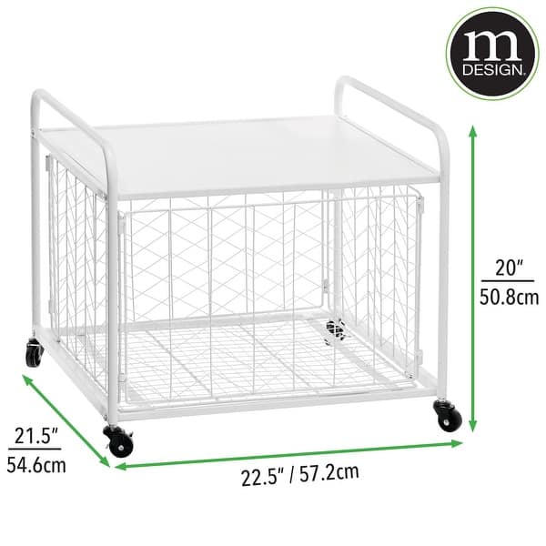 mDesign Small Portable Mini Fridge Storage Cart with Wheels and Handles ...