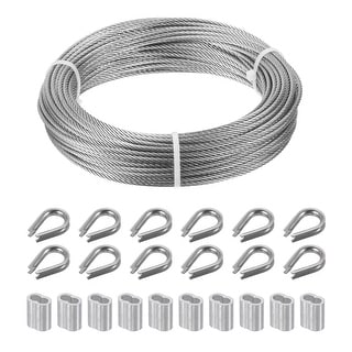 1/8" Wire Rope Cable Kit 100ft Stainless Steel 7x7 Strand Railing Kit ...