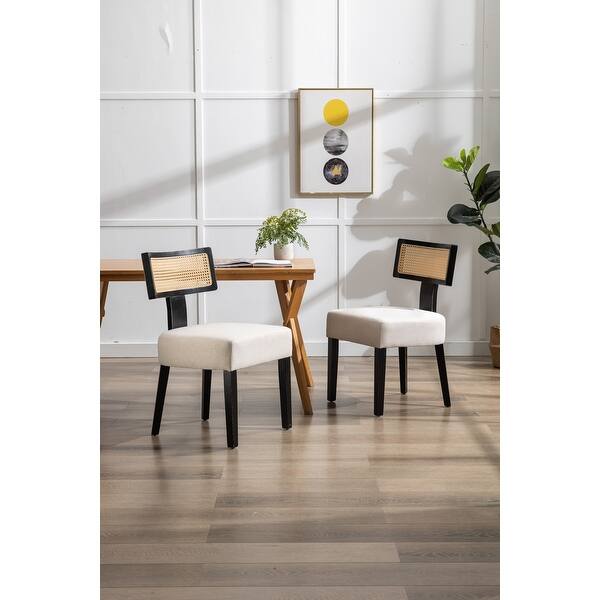 Wood Frame Dining Chairs Set Modern Lounge Chair Parson Chairs w ...