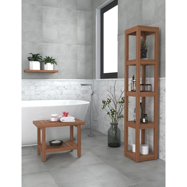 The Original Sula Square Teak Bath Stand - Bed Bath & Beyond - 39390763