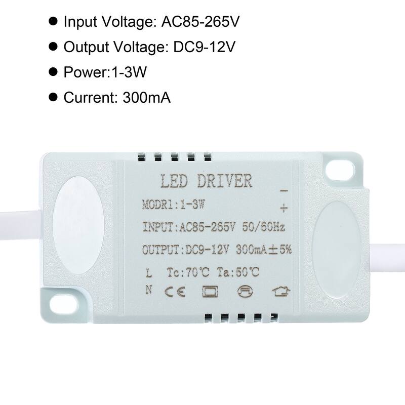5x LED Driver AC 85-265V Output Female Connector Rectifier Transformer ...