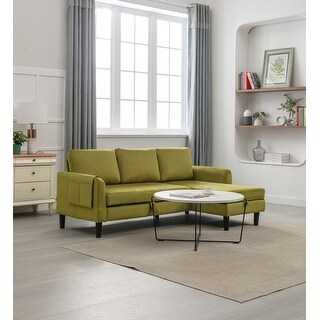 L-Shape Velvet Sectional Sofas, Reversible Sleeper Sofas with Storage ...