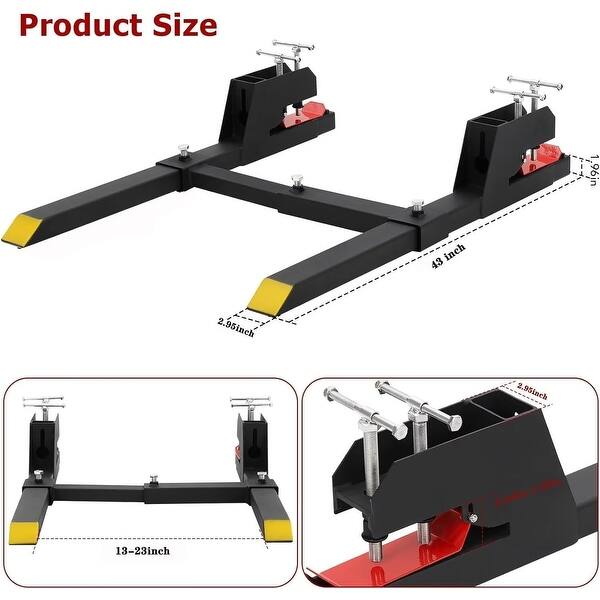 43"/60" Pallet Forks, Tractor Bucket Pallet Forks with Adjustable ...