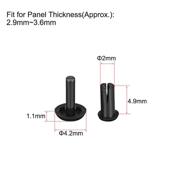 Push Clips Rivets PCB Circuit Panel Nylon Fasteners Black 100 Pcs - Bed ...