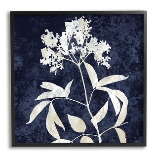 Stupell Contemporary Flower Sprig Botanical Leaves Shapes Design Framed ...