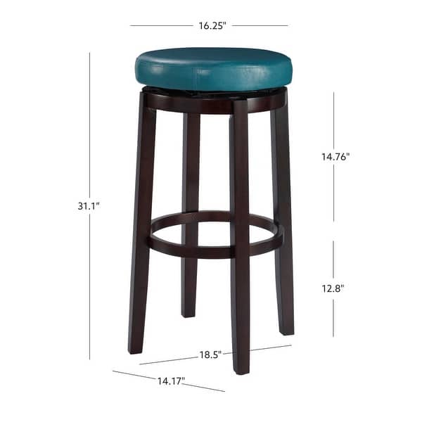 Linon Bennery Backless Teal Swivel Bar Stool - Bed Bath & Beyond - 23600704