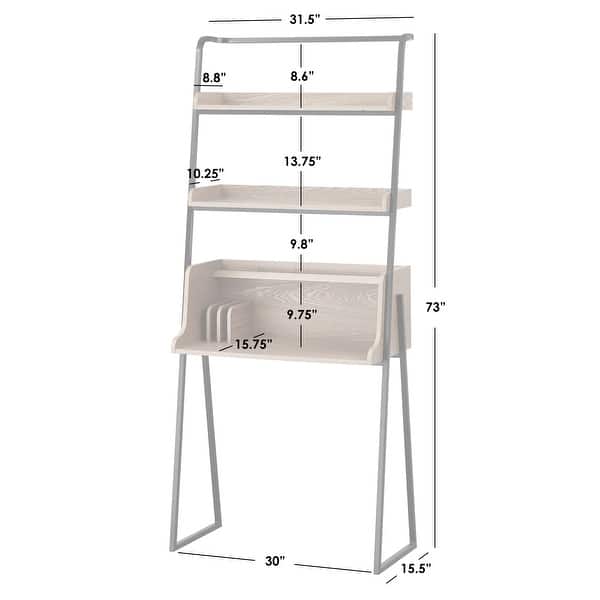 Lifestorey Estanier 2-Piece Ladder Desk and Shelf Set - Bed Bath ...