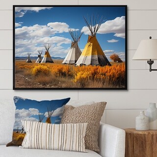 Designart "Yellow Native Tipi Path To Spirituality III" Native American ...