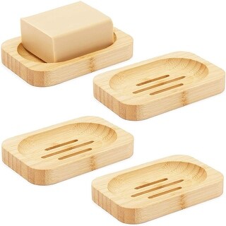 Bamboo Soap Dish for Bathroom 4-Pack - Bed Bath & Beyond - 40870365