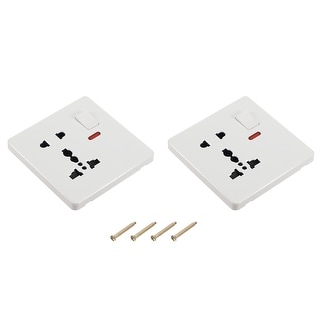 UK US Socket Switched Multi Power Outlet White 250V 13A 88mmx86mm Pack ...