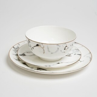 Ozarke's Alliance Grey Marble Plate Set - Bed Bath & Beyond - 39377764