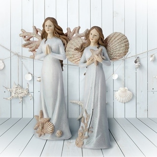12.5" Resin Coastal Angels Set of 2 - Bed Bath & Beyond - 38248526