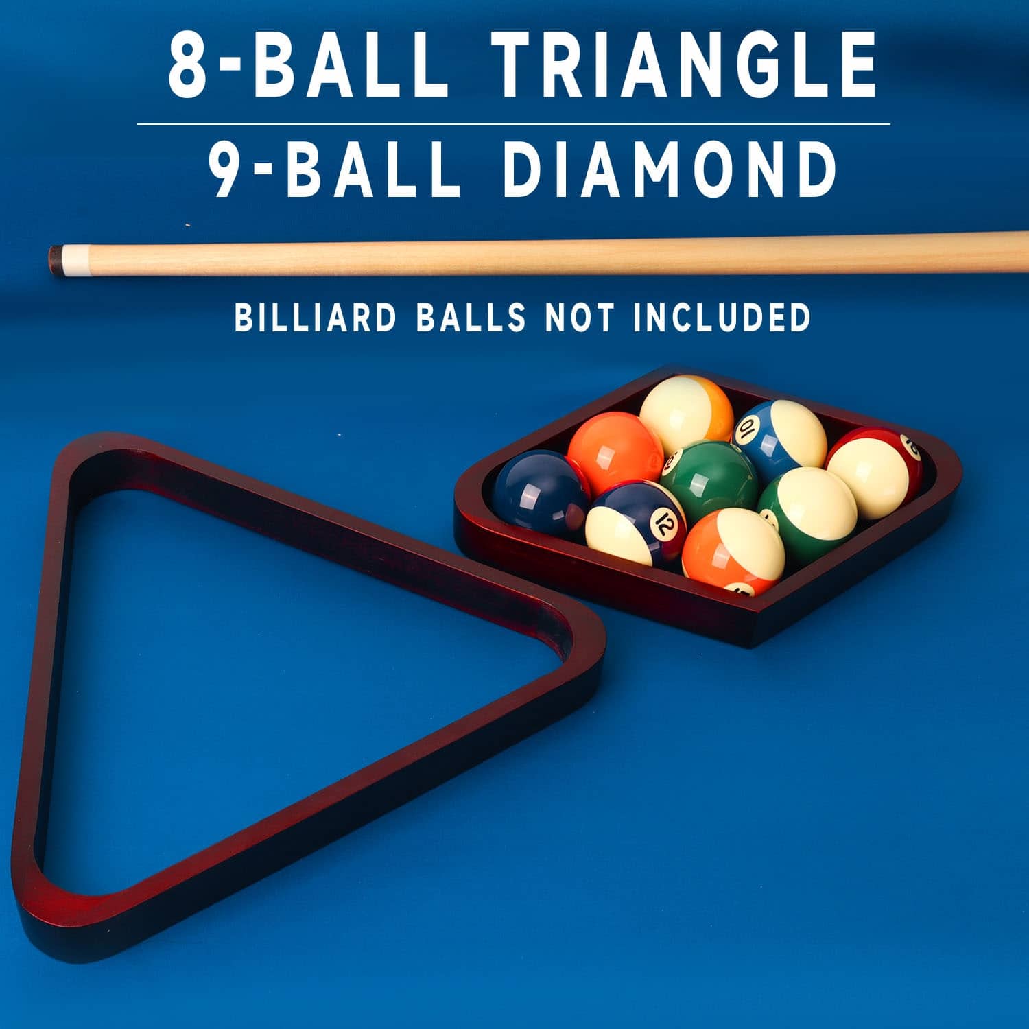 GSE™ Mahogany Solid Wood Billiard 8-Ball Triangle/9-Ball Diamond Pool ...