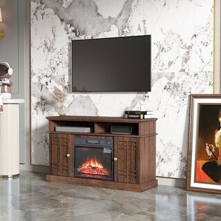 TV stand with electronic fireplace and remote control - Bed Bath ...