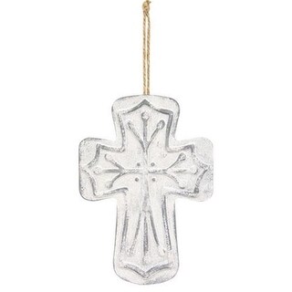 Distressed Metal Cross Ornament - 8.5" high by 6" wide by .1" deep ...