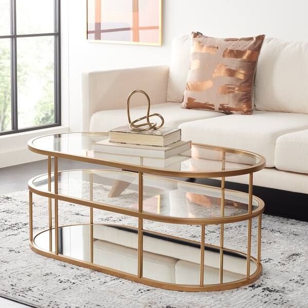 SAFAVIEH Home Collection Layta 3 Shelf Coffee Table - 42" L x 21" D x ...