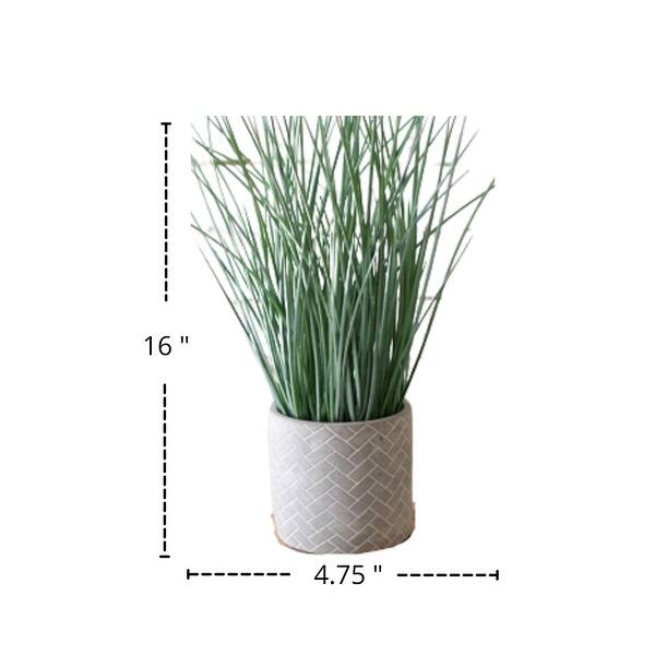 Artificial Grass in a Herringbone Pot - 16-inch Height - Bed Bath ...