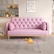 Light Pink Modern Light Pink PU Tulip Pattern Loveseat Sofa with 2 ...