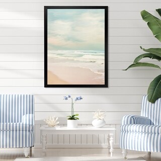 Designart "Minimalism Beach Landscape VIII" Beach Framed Wall Art ...