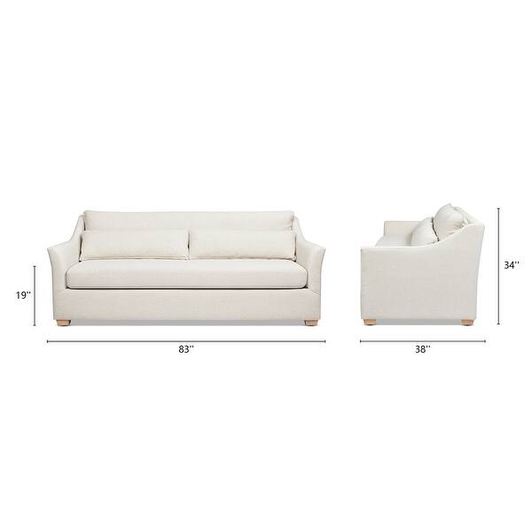 Ada Fabric Flared Arm Contemporary Sofa with Lumbar Pillows - Bed Bath ...
