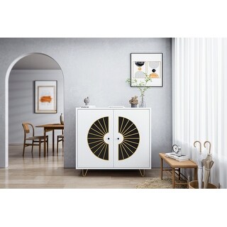 Entryway cabinet with fan pattern and 2 door for Living Room, Bedroom ...