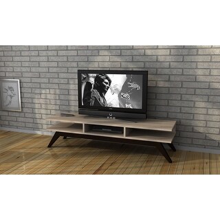 3 Compartment Open Storage Minimalist TV Stand - Bed Bath & Beyond ...