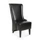 22" Wide Wing High Back Chair Leather Padded Seat Side Chair for Living ...