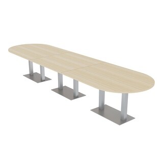 12Ft Modular Racetrack Conference Room Table X Bases Electrical Units ...