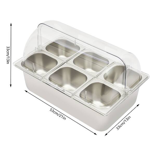 Ice Food Serving Display Tray Buffet with Clear Roll Top Cover - Bed ...