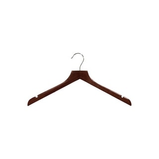 Walnut Wooden Top Hanger with Notches 17" Length x 7/16" Thick, Chrome ...