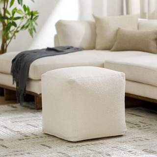 Oskar Boucle Square Pouf - Bed Bath & Beyond - 37931980