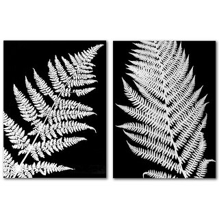 White Fern by Chaos & Wonder Design - 2 Piece Wrapped Canvas Wall Set ...