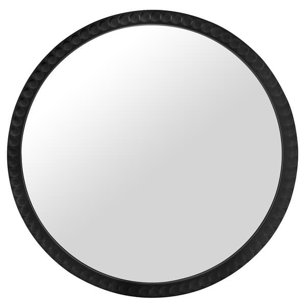 Orbit Round Beaded Wood Frame Farmhouse Style Wall Mirror - On Sale ...