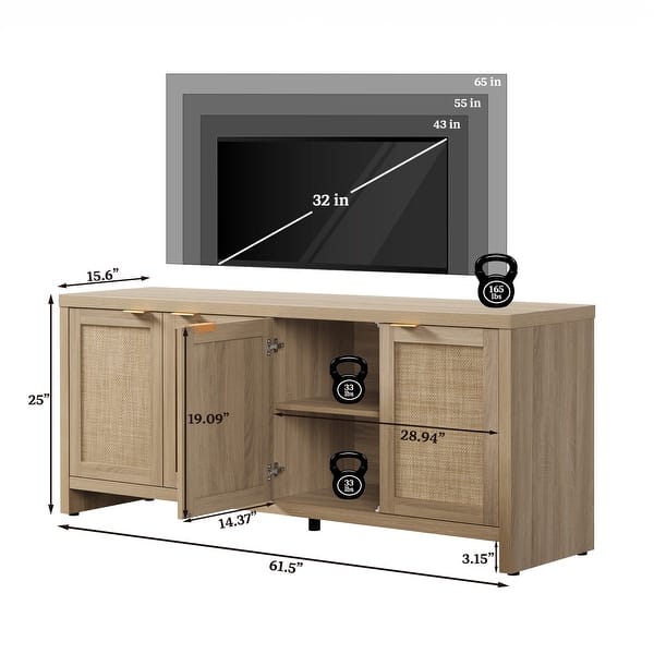 Vintage TV Cabinet with Practical Storage and Adjustable Shelves - Bed ...