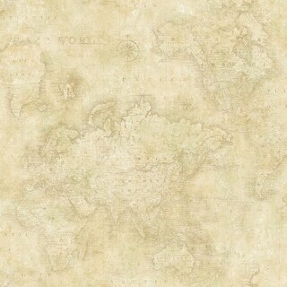 Brewster DLR47543 Hardings Beige World Map Wallpaper - beige map - Bed ...