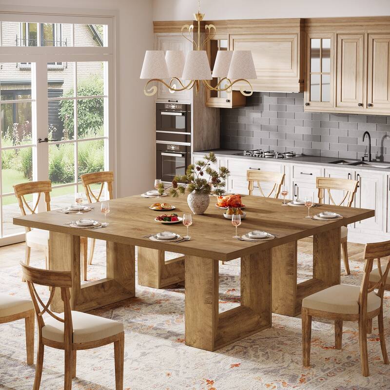 Dining Table for 6 People, 63'' Rectangular Kitchen Table with Strong ...