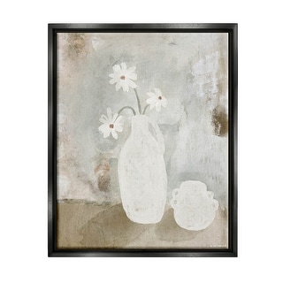 Stupell Rustic Daisy Vase Still Life Floater Canvas Wall Art by Hayley ...