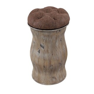 Wood Storage Stool with Tufted Seat, Light Gray - Bed Bath & Beyond ...