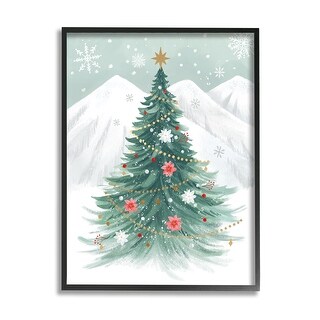 Stupell Subtle Christmas Tree in Snow Framed Giclee Art Design by ...