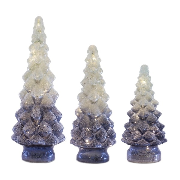 LED Frosted Glass Tree Decor (Set of 3) - On Sale - Bed Bath & Beyond ...