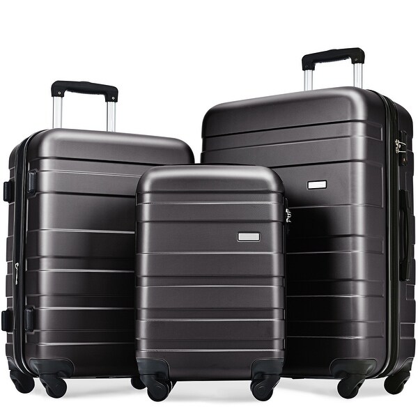 Luggage Suitcase Expandable Set Carry On Footlockers, 3 Piece Set ...