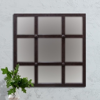 Casual Elements Industrial Inspired Grid Rectangular Mirror - Bed Bath ...