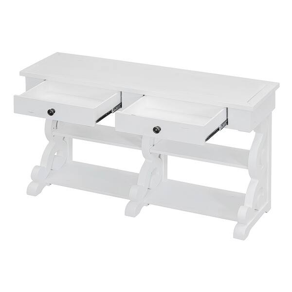 Rectangular Wood Corridor Console Table Entryway Table w/Drawers - Bed ...