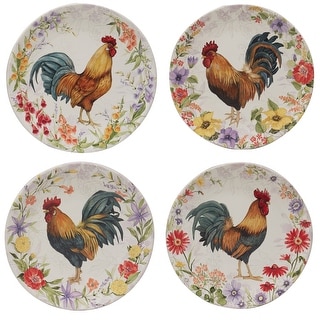 Certified International Floral Rooster 11" Dinner Plates, Set of 4 ...