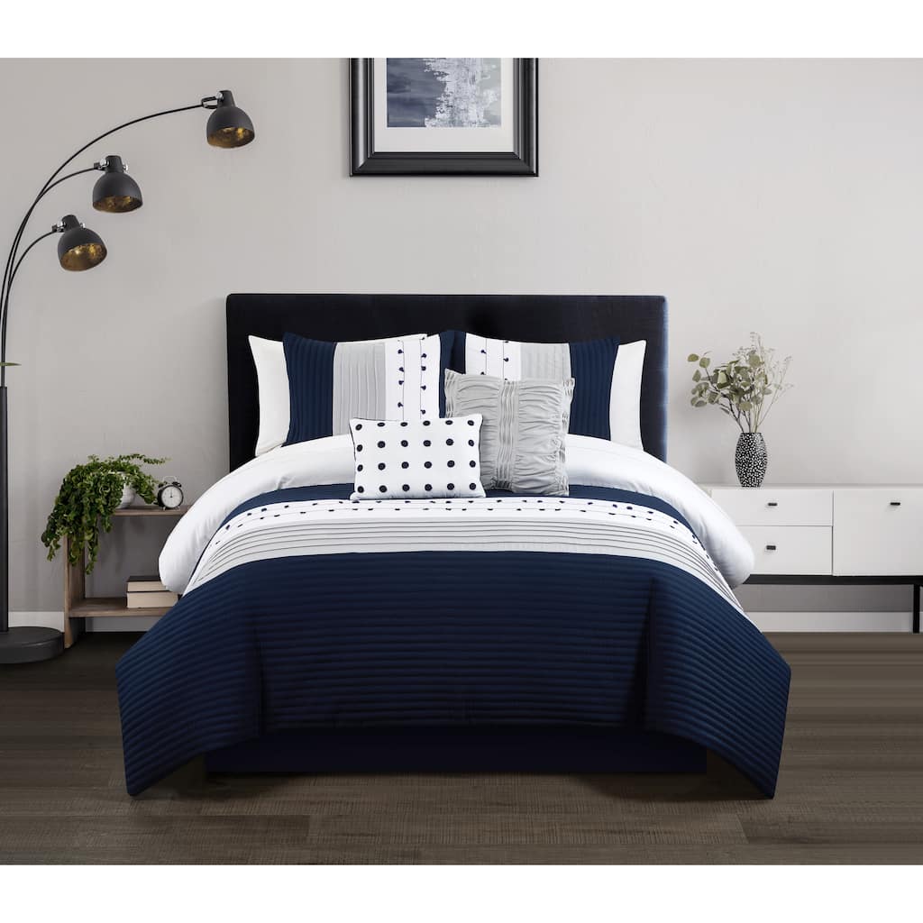 Chic Home Lani 9 Piece Color Block Bed In A Bag Comforter Set ...
